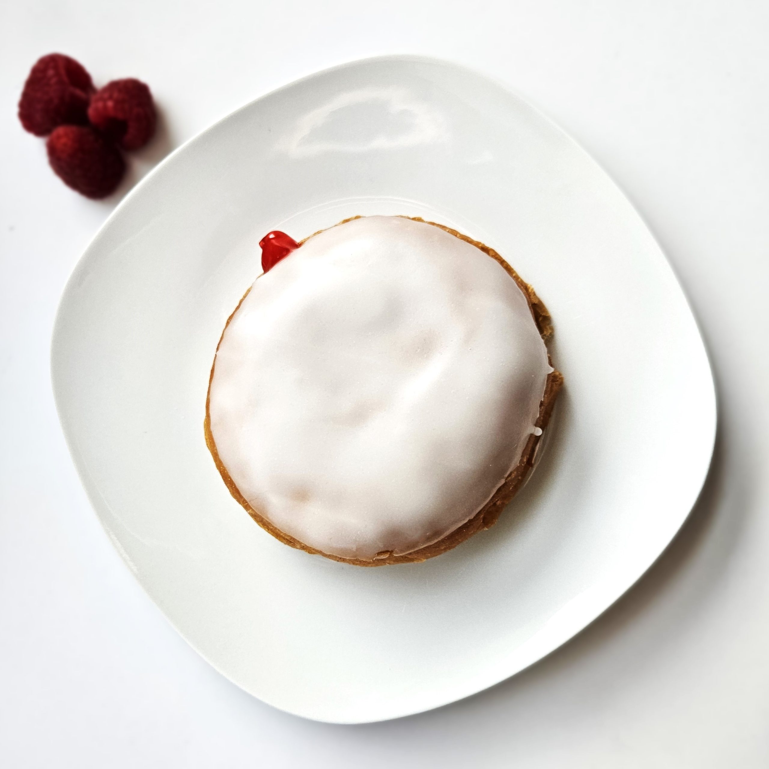 White Iced Raspberry Filled - Grebe's Bakery